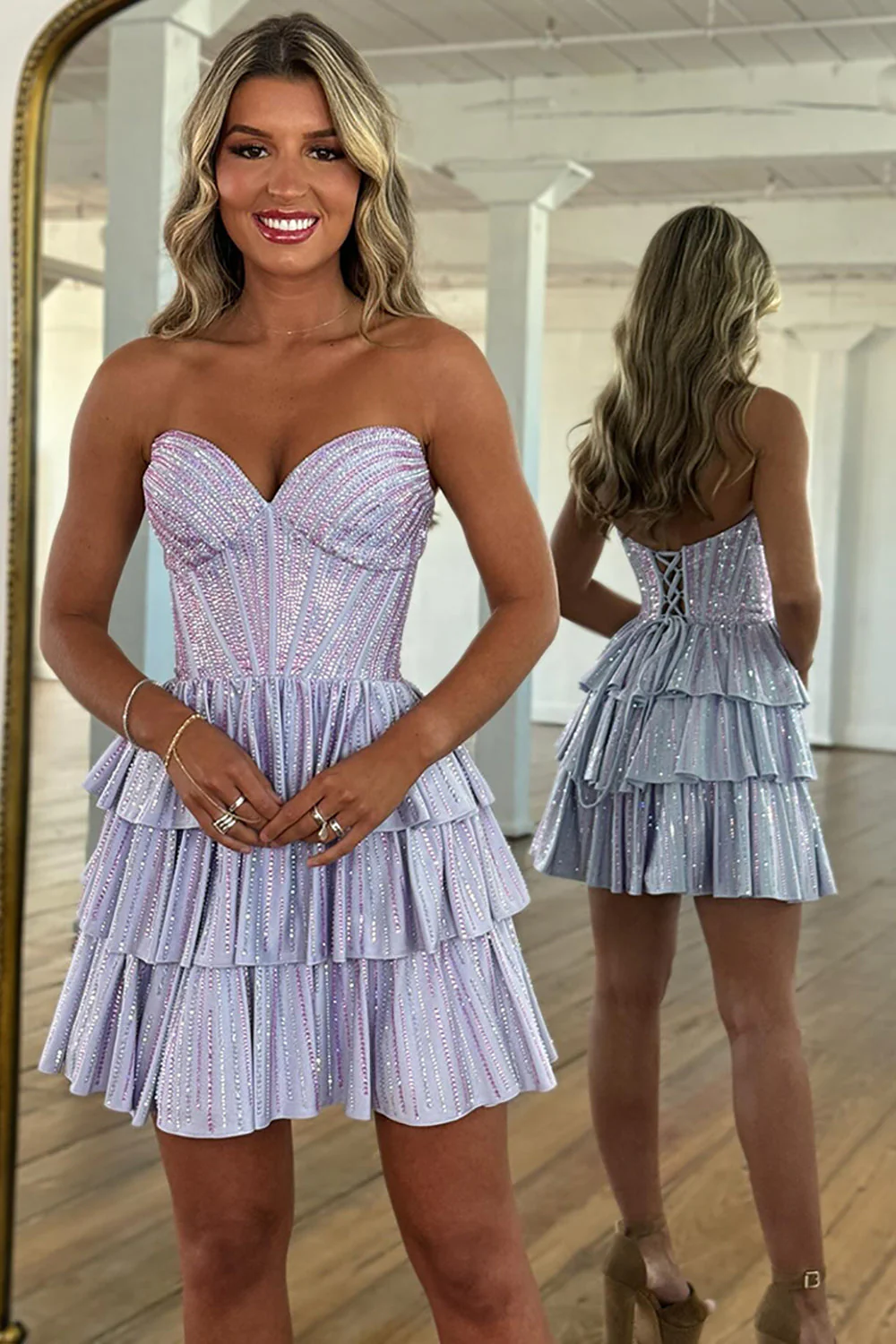 Delicate Sweetheart Sparkle Special Princess Homecoming Dresses with R